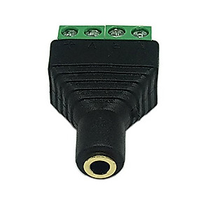 Cerrxian 3.5mm 4 Pole Female Jack Stereo Audio Video to 4 Screw Terminal Female Headphone Replacement Balum Converter Adapter (2-Pack)