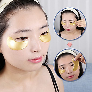 Lulu's Shop Golden Eye Collagen Mask - 10 Pairs Hydrating Under Treatment Patch- Face Wrinkle Self Care Skincare Party Favors- Beauty Glow- Goodbye to Dark Circles and Fine Lines, Gold