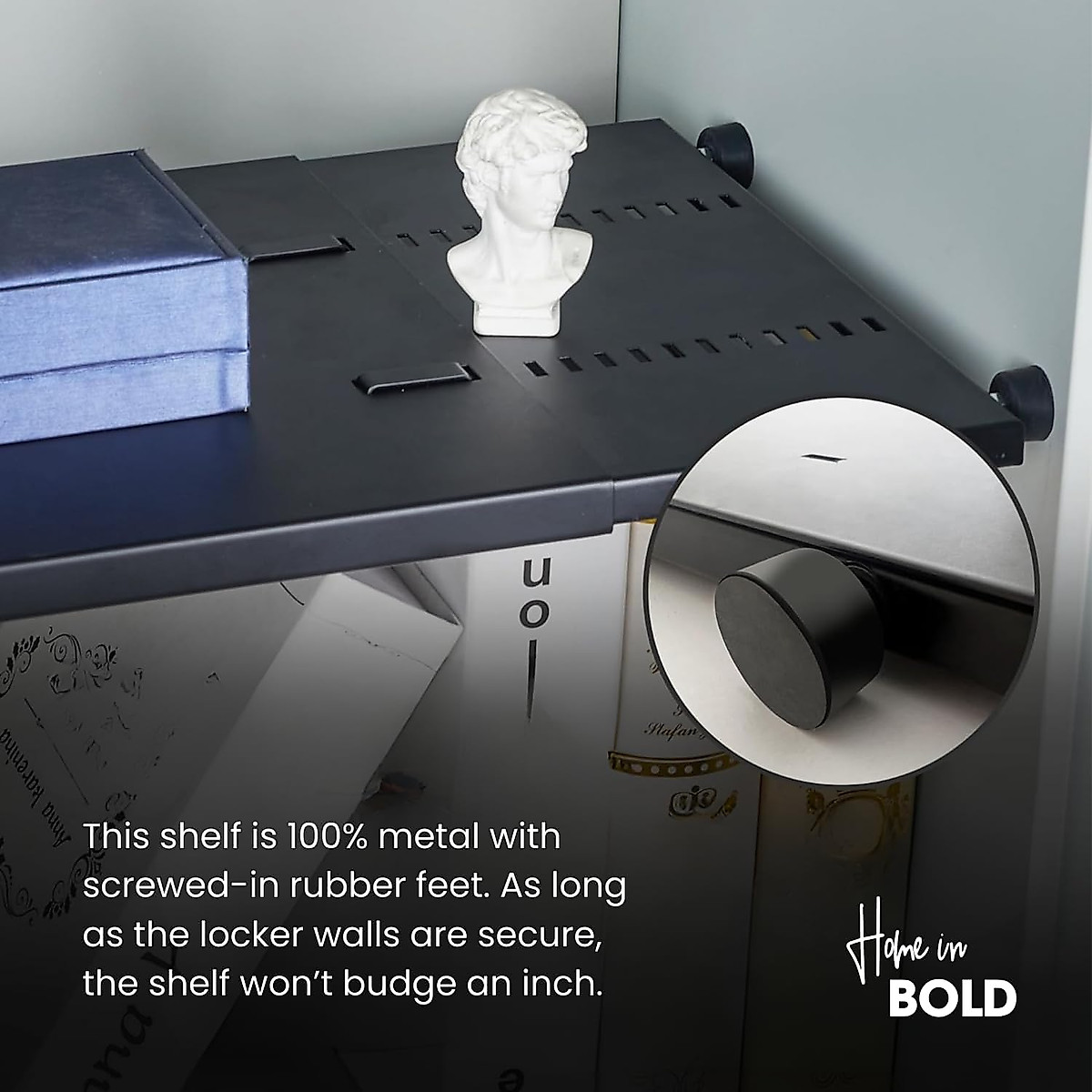 Adjustable Locker Shelf Organizer with Locker Drawer - Locker Organizer Drawers - Metal Locker with Sliding Drawers Cabinet Sliding Basket - Under Cabinet Drawer Perfect for Gym, School, Work (METAL)