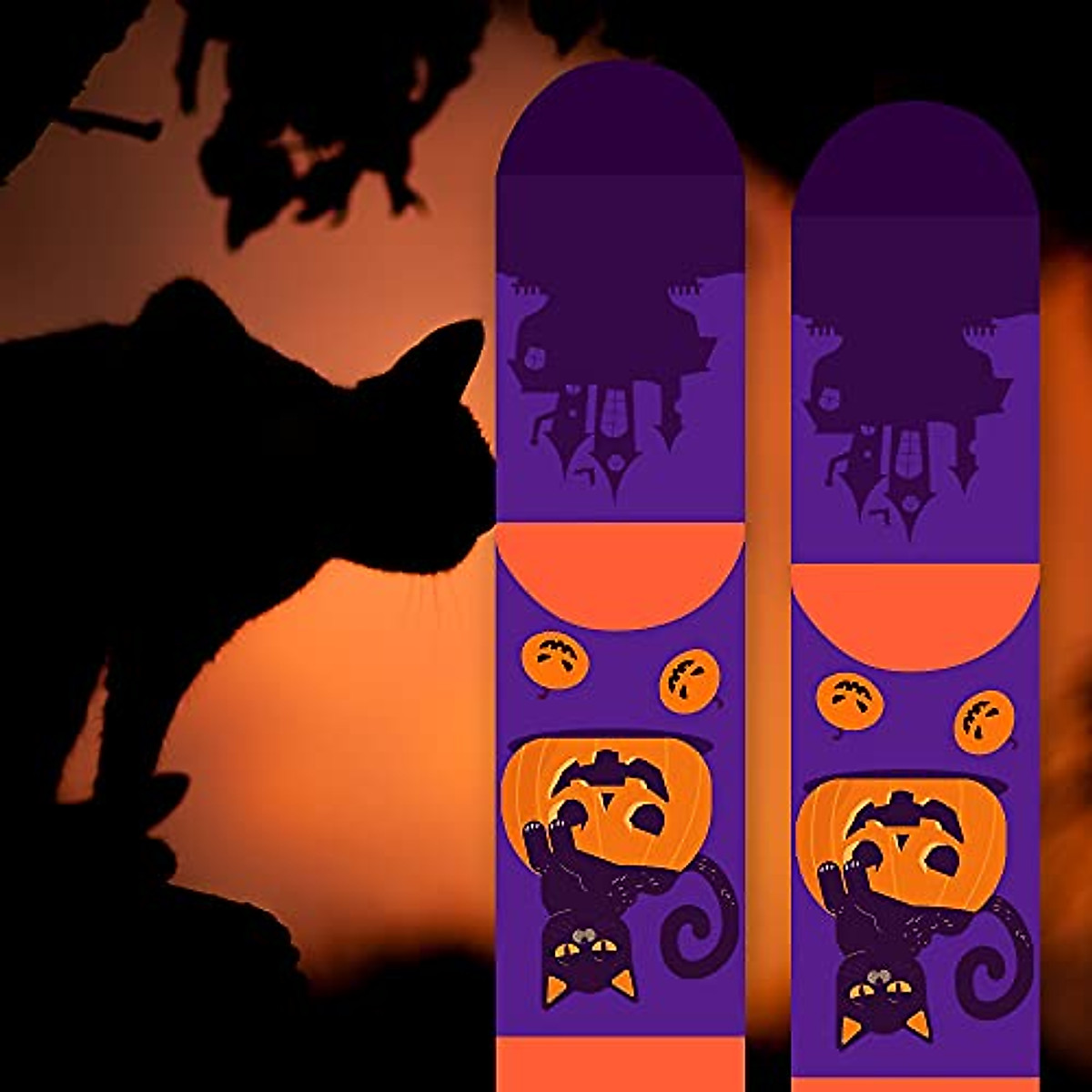 Funny Halloween Socks for Men Women Teen Boys- Pumpkin Cat Fun Novelty Cute Crazy Funky Dress Crew Cool Socks - Halloween Gifts Stockings Costumes Gifts for Cat Lovers