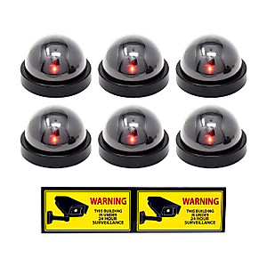 Mandala Crafts Fake Security Cameras with Led Light - Dummy Security Cameras - 6 Fake Surveillance Fake Camera Outdoor Indoor Simulated CCTV Fake Video Cameras
