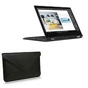 BoxWave Case for Lenovo Thinkpad X1 Yoga (3rd Gen) (Case Elite Leather Messenger Pouch, Synthetic Leather Cover Case Envelope Design for Lenovo Thinkpad X1 Yoga (3rd Gen) - Jet Black