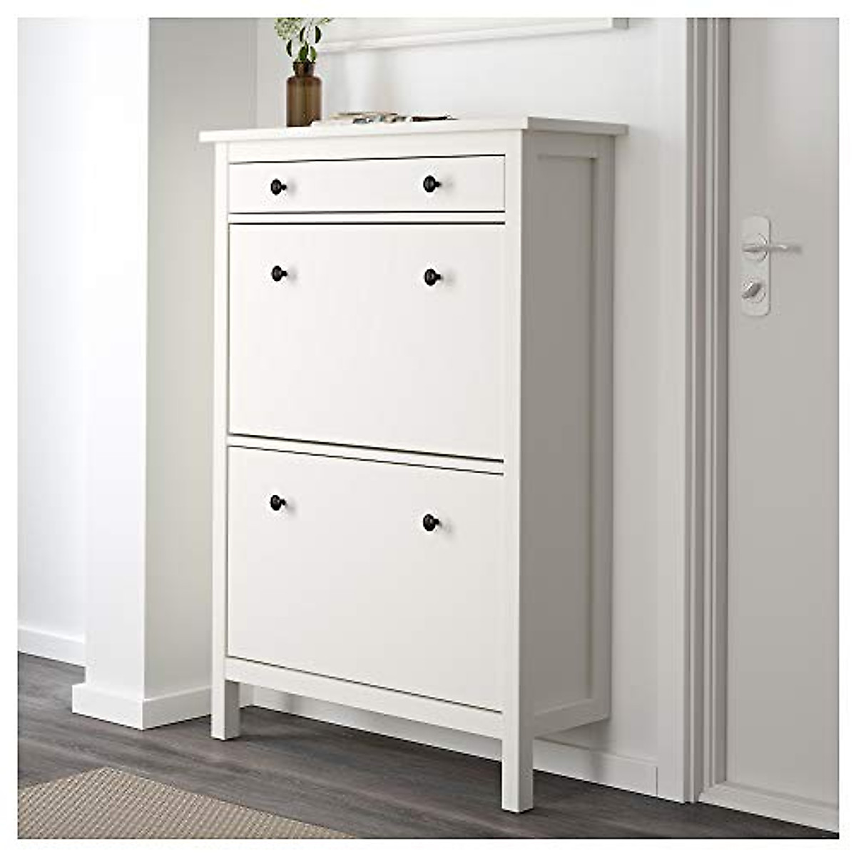 IKEA Hemnes Shoe Cabinet With 2 Compartments, White
