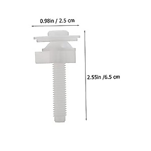OSALADI Toilet Screws 8 Pcs Toilet Screw Toilet Bowl Seat Toilet Tank Bolts Ground Screw Toilet Hinge Toilet Seat Replacement Screws Plastic White Toilet Seat Cover Screws Water Tank Nut
