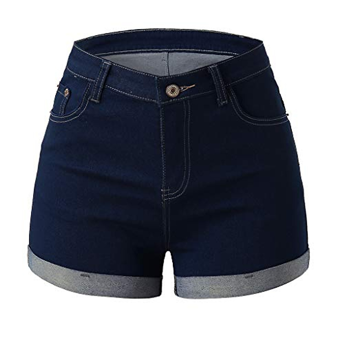 New Washed Shorts ,THENLIAN Women Low Waisted Solid Short Mini Jeans Denim Pants Shorts(S, Black)