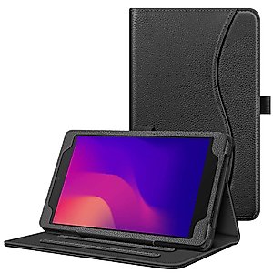 Fintie Case for Alcatel Joy Tab 2 (9032Z) / TCL Tab 8 (9038s) Tablet - [Hands Free] Multiple Angle Viewing Folio Stand Cover with Pocket (Black)