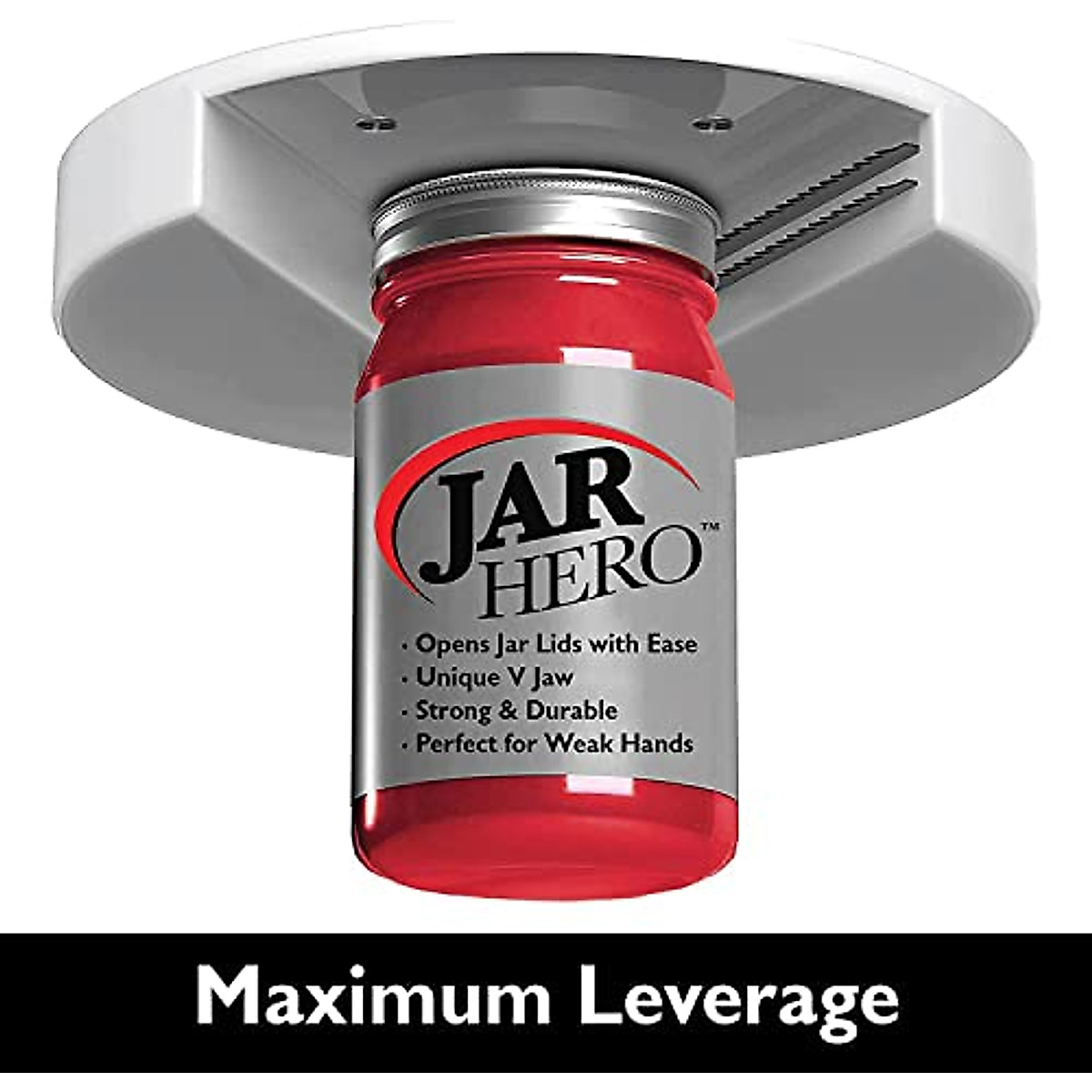Jar Hero - Under Cabinet Jar Lid & Bottle Opener - Opens Any Size Jar - Effortless Jar Opener For Weak Hands & Seniors with Arthritis