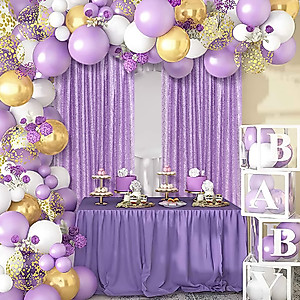 SoarDream Wedding Sequin Backdrop Lavender 2 Pieces 2ftx8ft Glitter Curtain Backdrop Arch Fabric Drapes for Baby Shower Birthday Party Decoration