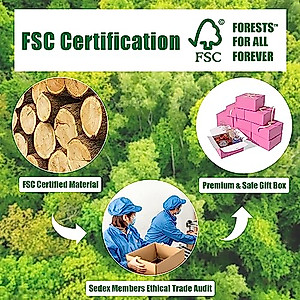 GINLEBO Pink Gift Boxes with Lids 10 Pack – Kraft Paper 8"x8"x4” Small Gift Box Set with Ribbons and Stickers – Groomsmen Bridesmaid Proposal Box – Present Box for Birthday, Wedding, Xmas