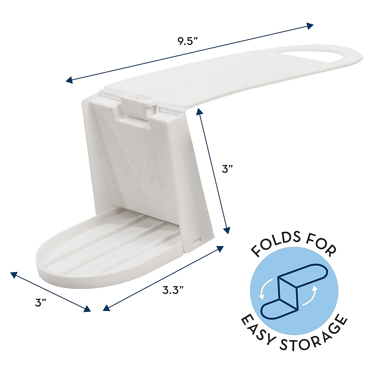 S&T INC. Laundry Detergent Cup Holder, Drip Tray Catcher for Laundry Detergent and Fabric Softener, Laundry Organizer, 2pk, White