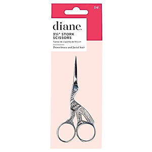 Diane Stork Scissors for Eyebrows, Silver, 3.75