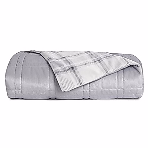 Life Comfort Weighted Blanket Cover (48"x72") Twin Size Microfiber Removable Cover for Duvet or Weighted Blanket, Grey Plaid