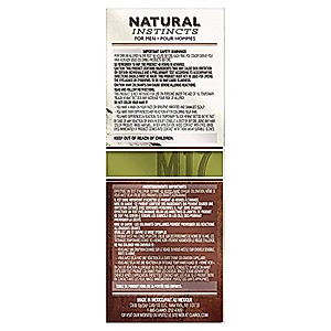 Clairol Natural Instincts Semi-Permanent Hair Dye for Men, M17 Brown Black Hair Color, Pack of 3