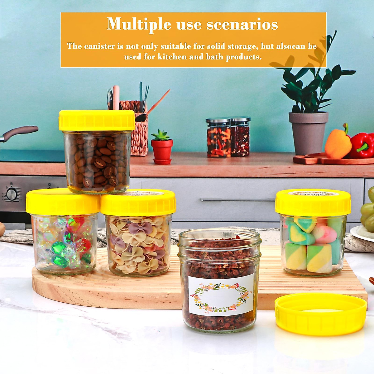 Brajttt Small Mason Jars 5 oz, Mini Canning Jar,16 pack Small Glass Jars with Regular Lids, Ideal for Jelly, Jam, Honey, Dessert, Spice