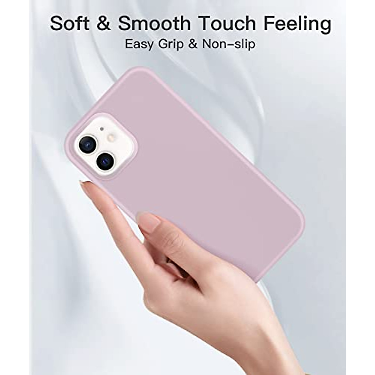 LEOMARON Compatible with iPhone 12 and iPhone 12 Pro Case 6.1 inch, Liquid Silicone Full Body Protection Cover Case with Soft Microfiber Cloth Lining for iPhone 12 and iPhone 12 Pro 2020, Lavender