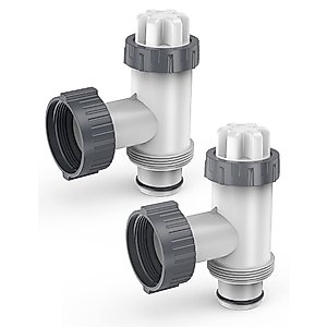 SUMMERBUDDY Above Ground Swimming Pool Plunger Valves Replacement Part with Gaskets, On Off Plunger Valves Swimming Accessories for Above Ground Swimming Pool Filter Pump (2 Pack)