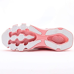 TSIODFO Sneakers for Women Slip on Athletic Running Walking Shoes Breathable Comfort Runner Gym Workout Tennis Shoe Pink Blue Size 8.5