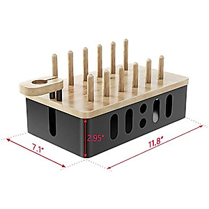 Metal Charging Station for Multiple Devices,New Upgrade Wood Charging Station for Phone Tablet Smart Watch Holder Desk Organizers，Matte Black Dock Device Organizer