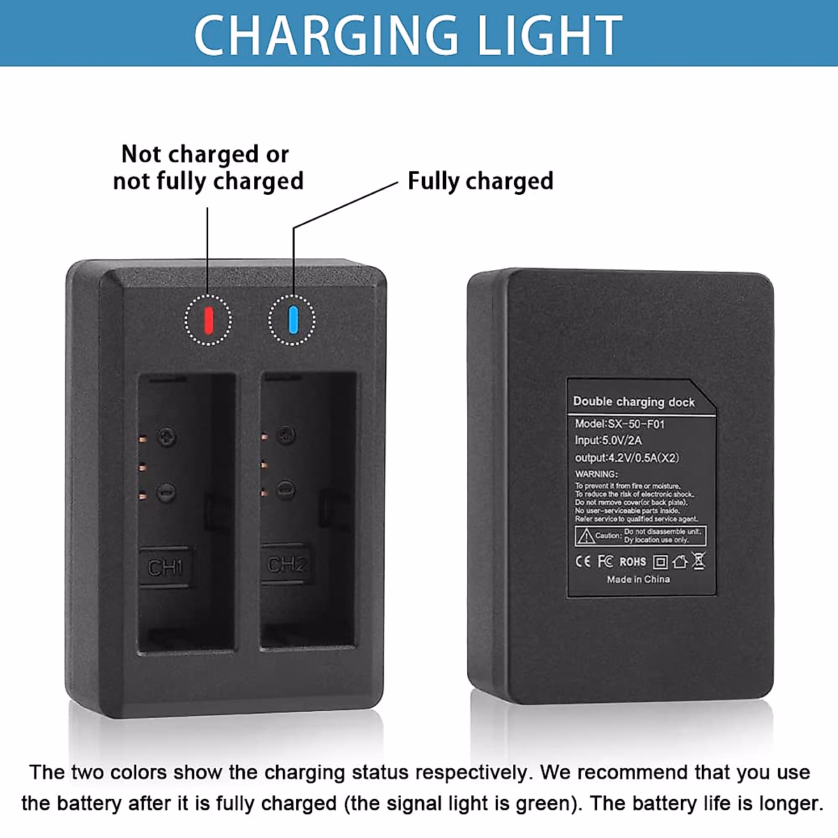 3x1350mAh Action Camera Batteries Rechargeable Compatible with Victure AC940/AC960,Campark V40,PG1350 Replacement Battery with USB Charger