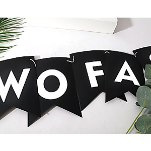 Two Fast Banner - Two Fast Car Birthday Party - Vroom Car Party - Second Birthday Party - Two Fast Flag Banner