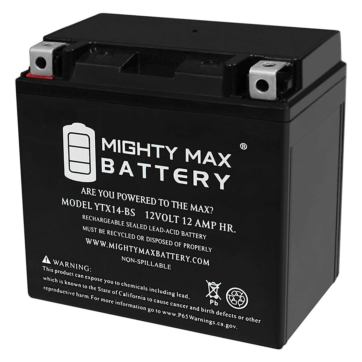 Mighty Max Battery YTX14-BS Battery Replacement for Kawasaki KMX14-BS Motorcycle