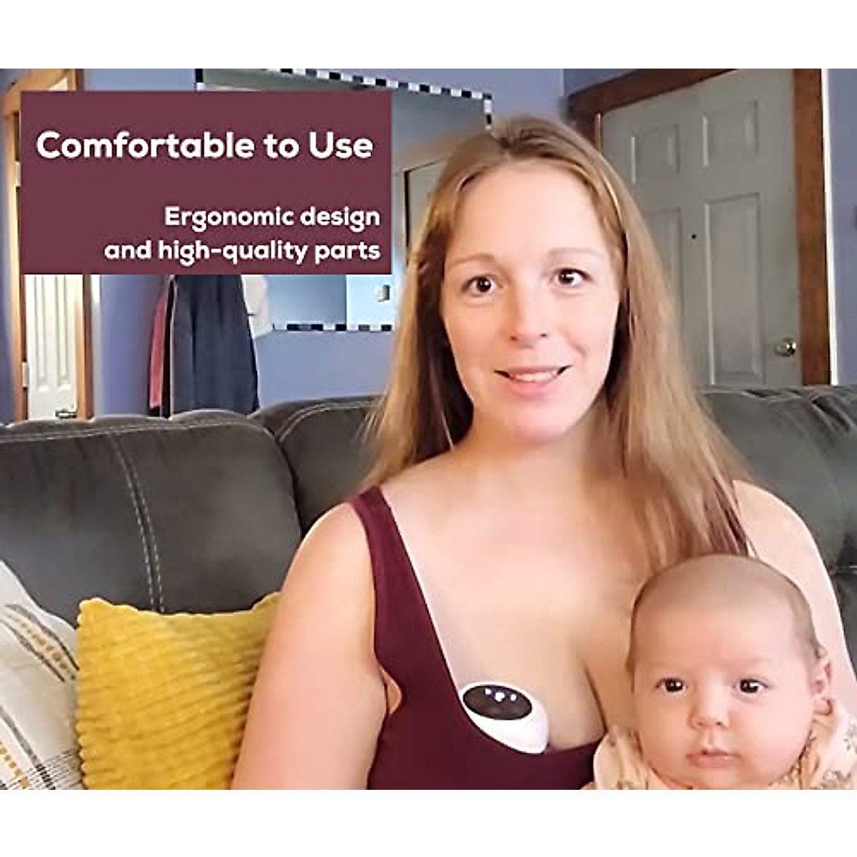 Wearable Breast Pump︱FDA Registered︱Safe, Efficient, and Comfortable︱Hands Free Breast Pump with 3 Modes & 9 Levels︱19/22mm Flange Insert︱2Pcs…