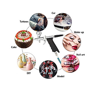 Uovviney Trigger Airbrush Gun with 0.5mm Needle Airbrush Spray Gun for Art Model Hobby Painting