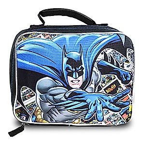 DC Shop Batman Lunch Bag and Bottle Bundle ~ Batman School Lunch Supplies For Kids, Boys With Insulated Batman Lunch Box and 30oz Batman Water Bottle With 300 Batman Stickers