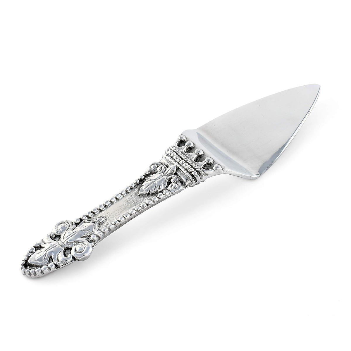 Arthur Court Designs Aluminum Mardi Gras Pattern Pie Server Cake Cutter, Pizza Tart Dessert Server 11.5 inch Long