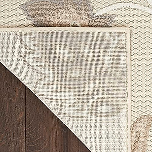 Nourison Aloha Indoor/Outdoor Beige 3'6" x 5'6" Area -Rug, Easy -Cleaning, Non Shedding, Bed Room, Living Room, Dining Room, Deck, Backyard, Patio, High Traffic (4x6)