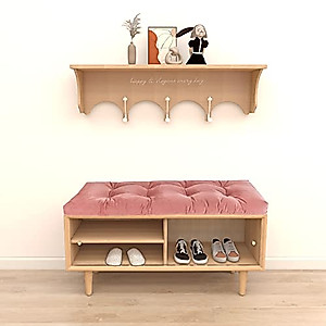 ROFIELTY Bench Cushion 45 inches. Non-Slip Tufted Cushion for Indoor/Outdoor use, Comfortable Window Cushion, Soft Piano Bench Cushion.Multi-Scene use of Cushions. (45x18x3, Matte Pink)…