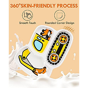 Lehoo Castle Kids Plates and Bowls Sets, Kids Dinnerware Set Includes Plate, Bowl, Cup and Tableware, Made of Durable Material, Perfect for Child, Toddler Utensils Self Feeding (5 Piece Construction)