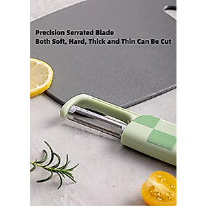 2 in 1 Stainless Steel Fruit Knife, Multifunctional Portable Peeling Fruit Knife, Creative Fruit and Vegetable Dual-Use Knife, with Ergonomic Non-Slip Handle & Sharp Blade (White)