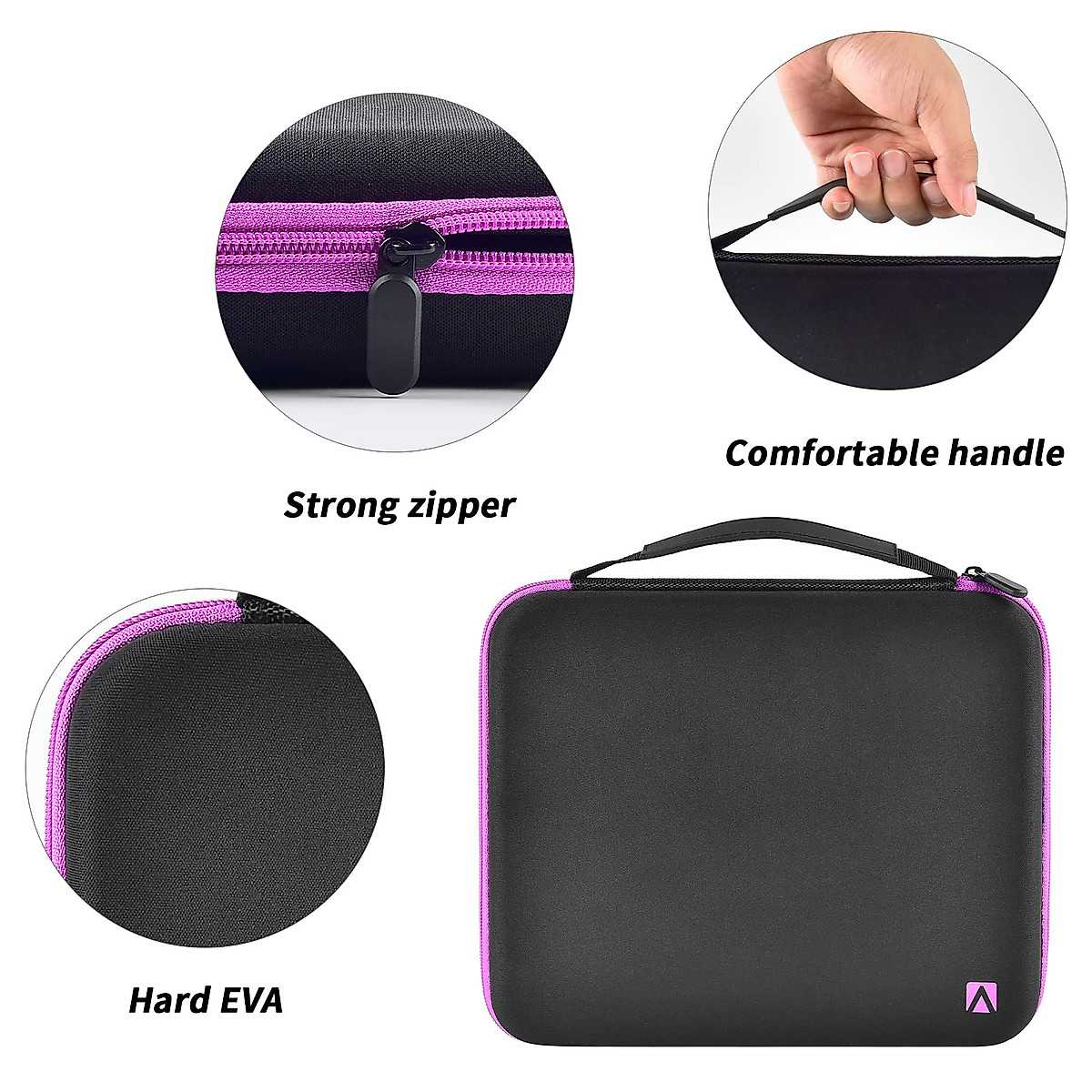 ANKHOH Case for NuDerma Skin Therapy Wand, Portable High Frequency Facial Skin Care Tools Storage Holder Box for Pure Daily Care/for Signstek/for RejuGlow/for Lift Care/for NewWay, Bag Only-Purple