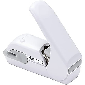 Kokuyo Stapleless Stapler, Harinacs Press, Holeless for 5 Sheets Binding (White)