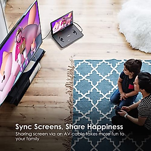 𝐢𝐞𝐆𝐞𝐞𝐤 16.9'' Portable DVD Player with 14.1''Swivel Screen, 6 Hrs Rechargeable Battery, Car Travel DVD Player for Kids, Sync TV, Region Free, Support USB/SD Card, Car Charger, Black