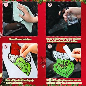 Christmas Car Decorations, 14.9" Christmas Peeking Car Decals Waterproof PVC Rear Windshield Stickers for Holiday Xmas Car Accessories (Style 1)