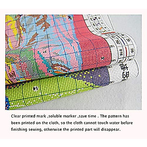 Joy Sunday Cross Stitch Kits Stamped Full Range of Embroidery Starter Kits for Beginners DIY 14CT 2 Strandst- The Beautiful Scenery of Park（Printed 22×17 inches