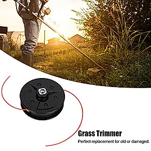 Nut-Type Black Trimmer Head, Sturdy Durable Grass Trimmer Head Replacement Garden Strimmer Lawn Mover Accessory