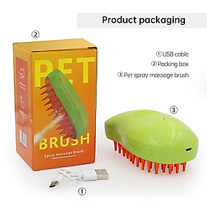 Cat Steam Brush for Shedding, 3 in 1 Cat Steamy Brush - Cat Hair Brush/Bath Brush/Cat Massager for Indoor Cats, Misty Brush Cat Comb with Steam, Multifunctional Pet Steaming Brush