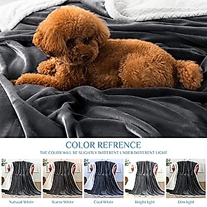 ONME Fleece Blanket, Sherpa Throw Blanket for Couch, Warm Blanket for Winter, Cozy Soft Plush 460GSM Weighted Twin Bed Blanket for Adults (Grey, 60”x 80”)