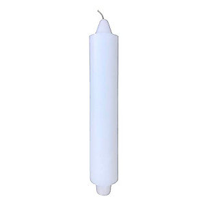4 Pack Unscented Club Candles 9'' x 1½'' with 7/8'' Base Fits Standard Candle Holder Including The Booklet ''Candle Factoids Trivia & Safety Guidelines'' Made in The USA (White)