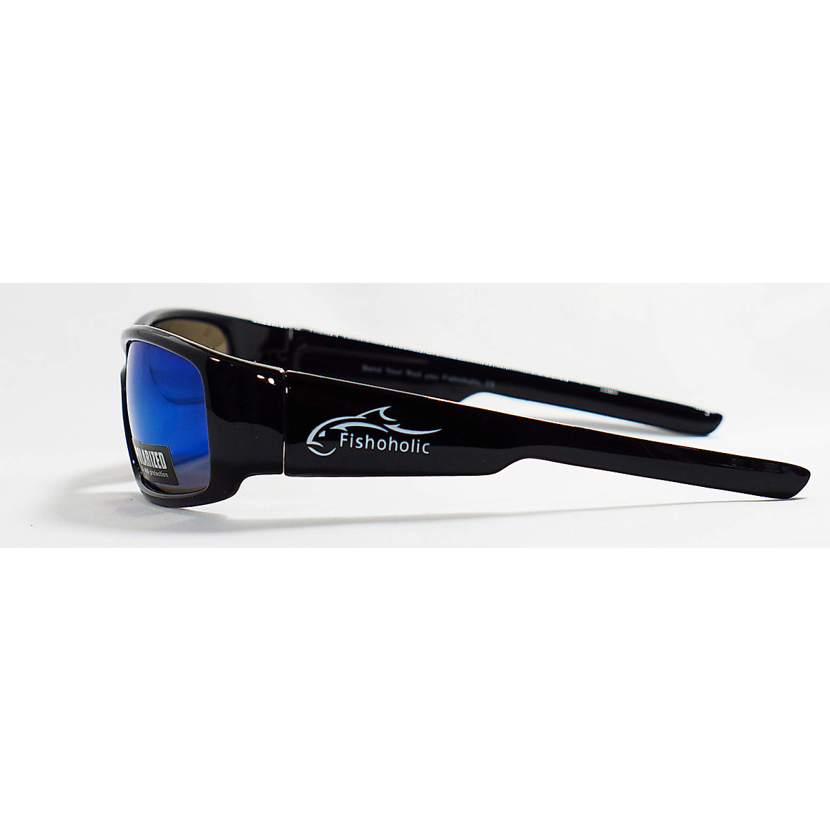 Fishoholic Polarized Fishing Sunglasses (8 Color Options) - Free Hard Case & Pouch - UV400 - Great Fishing Gift for Dad Son (GB-BLU)