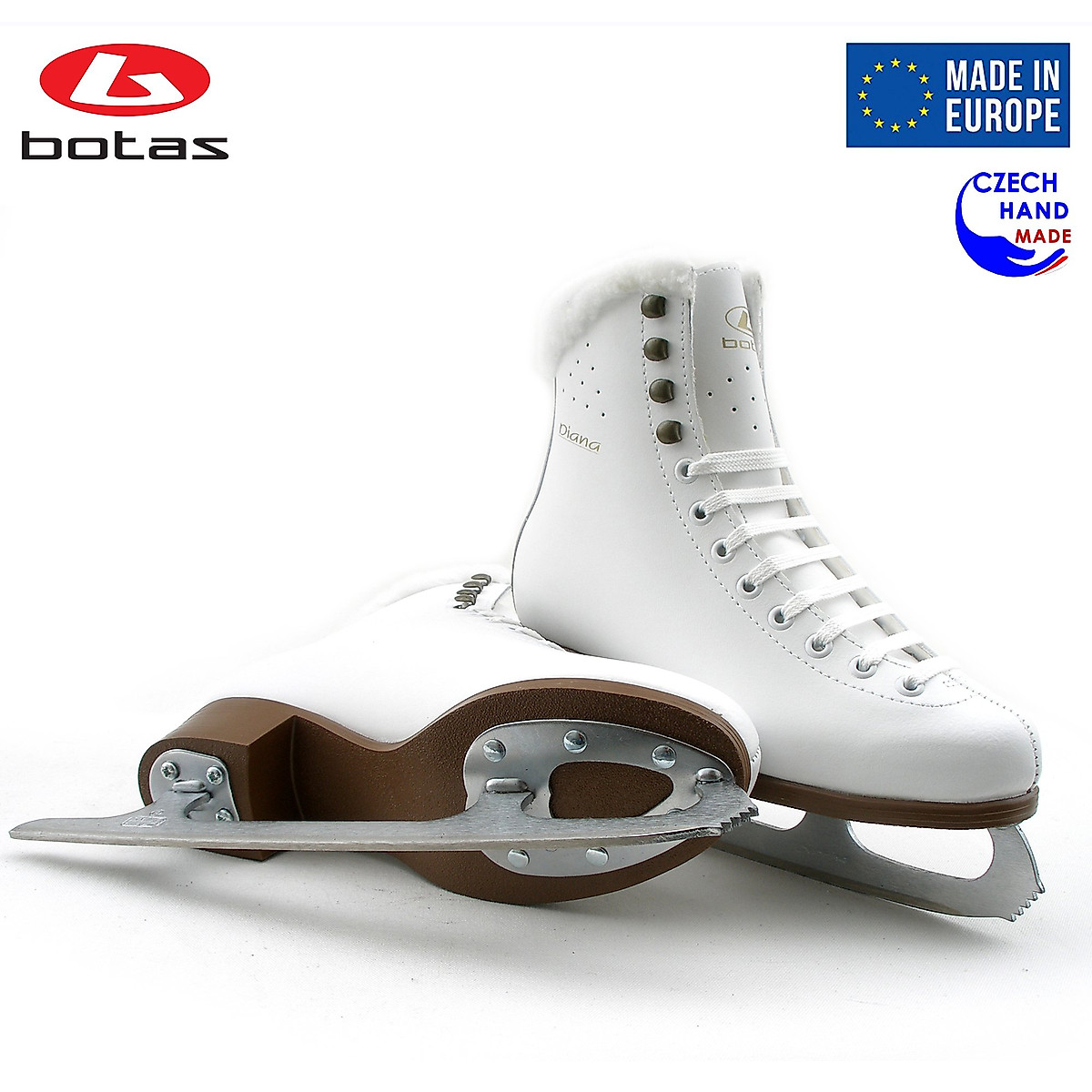 Botas - model: DIANA/Figure Ice Skates for Women, Girls/Color: White, Size: Adult 5.5