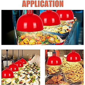 Food Heat Lamp Telescopic Lamp Food Warmer Lamp Hanging Barbecue Heating Chandelier Bulb Suitable for Kitchen,Restaurant,Blue