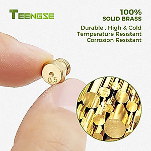 M6×0.75mm/0.5mm Brass Jet Nozzle, TEENGSE 20PCS LP Gas Conversion Kit for Propane LPG Natural Gas Pipe, Water Heater, DIY Burner Parts