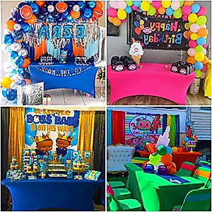 SUPERO Waterproof Spandex Table Cover for 4FT Table Universal Fitted Stretch Tablecloth for Party, Banquet, Wedding and Events-Black