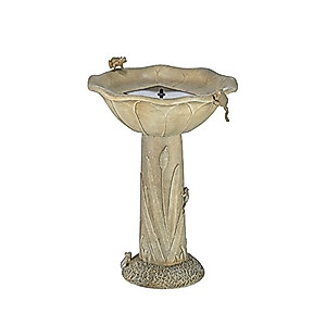 SmartSolar 20633R01 Solar Birdbath, Medium, Olive Green
