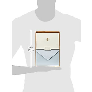 Portico Designs Blank Notecard Set Gold Foil Embossed Boxed Notecards Stationary Set, 10-Count, Bee