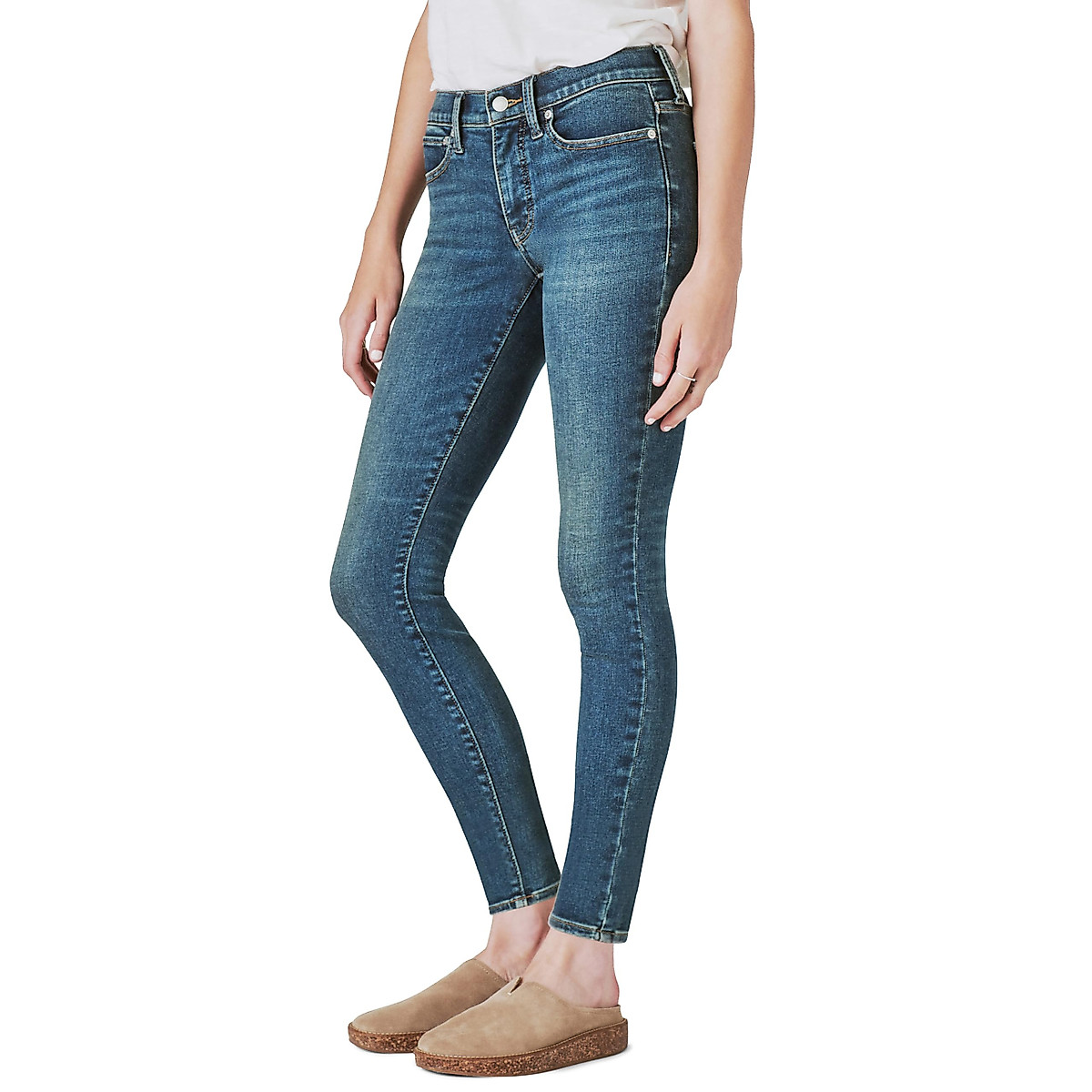 Lucky Brand Women's Mid Rise Ava Skinny Jean, Lyell, 28